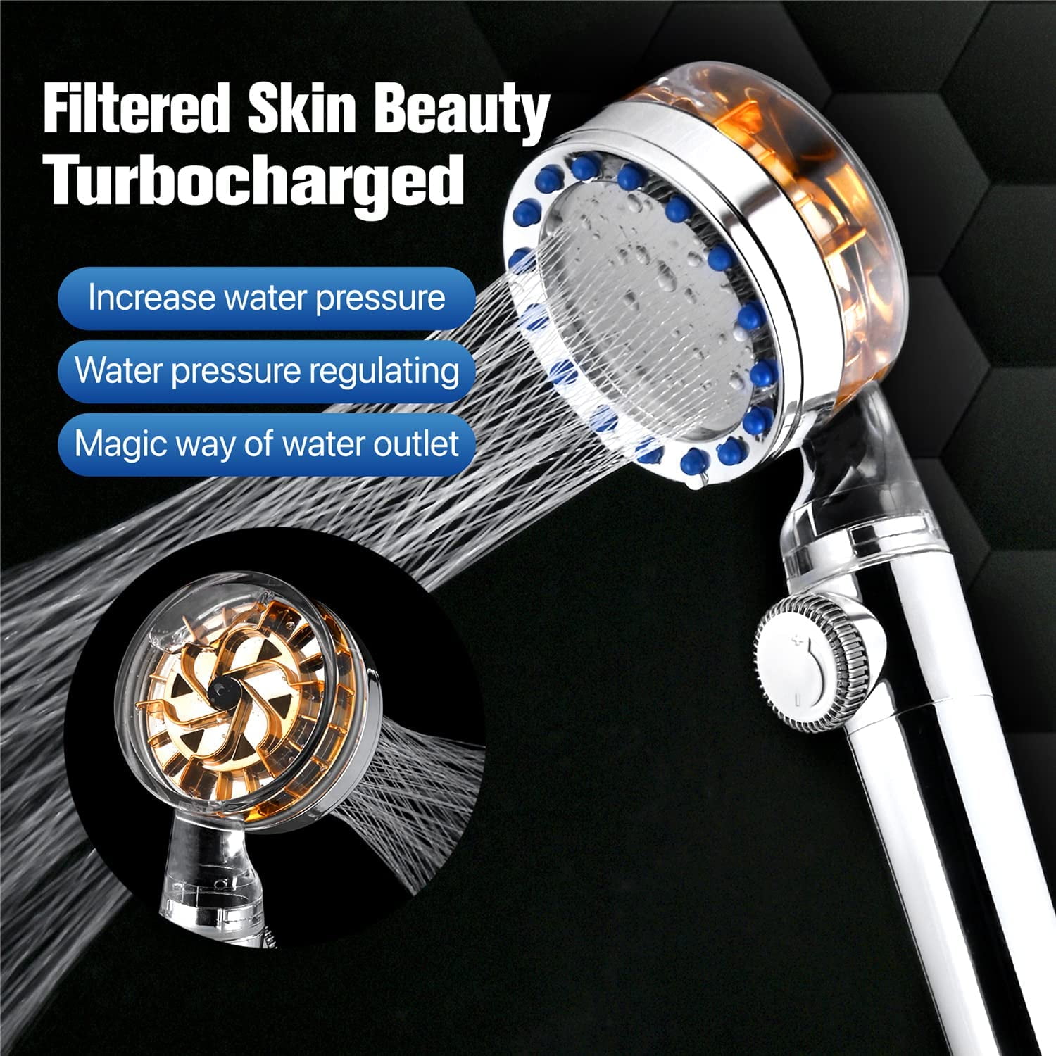 Shower Heads High Pressure Turbo Fan Handheld Shower Hydro Jet Shower