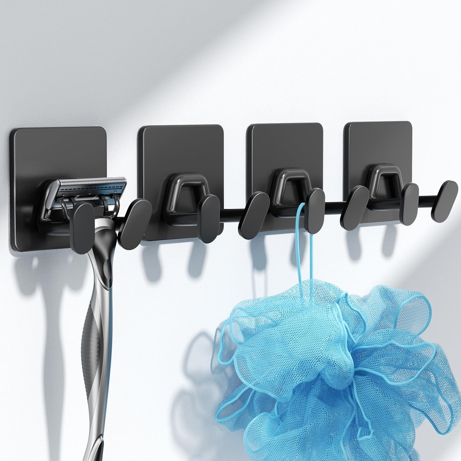Shower Hooks for Inside Shower - Extra Sticky Stainless, Razor Holder ...
