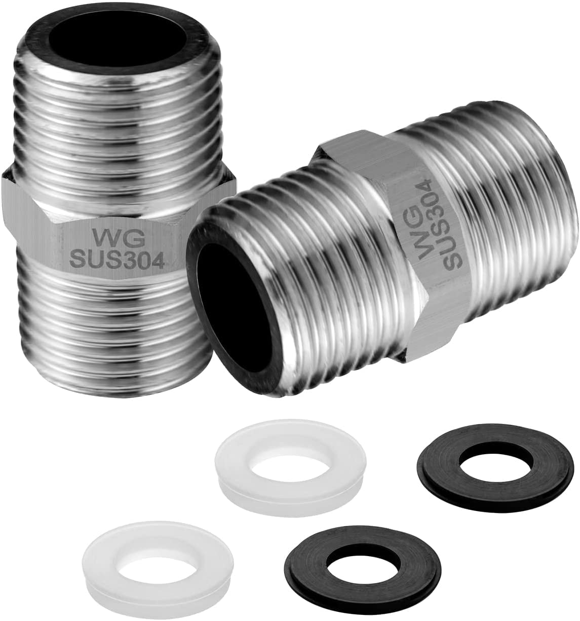 Shower Hose Extension Adapter, G1/2 to G1/2 Shower Hose Extender ...