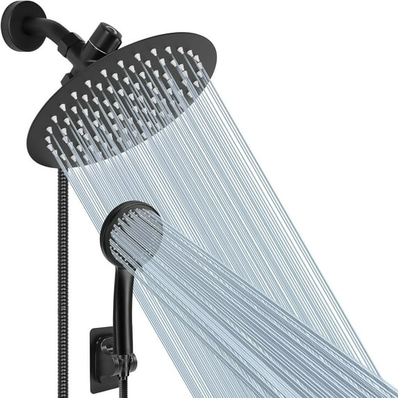 Shower with Hose, High- Stainless Steel 8'' Rain Shower and 5 Settings ...