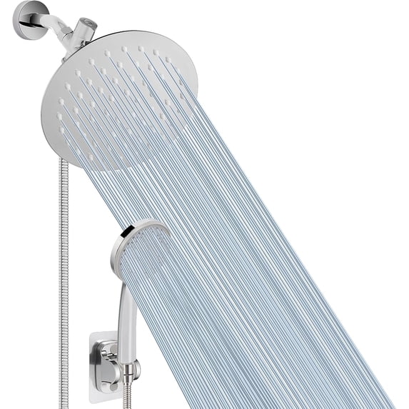 Shower with Hose, High- Stainless Steel 8'' Rain Shower and 5 Settings ...