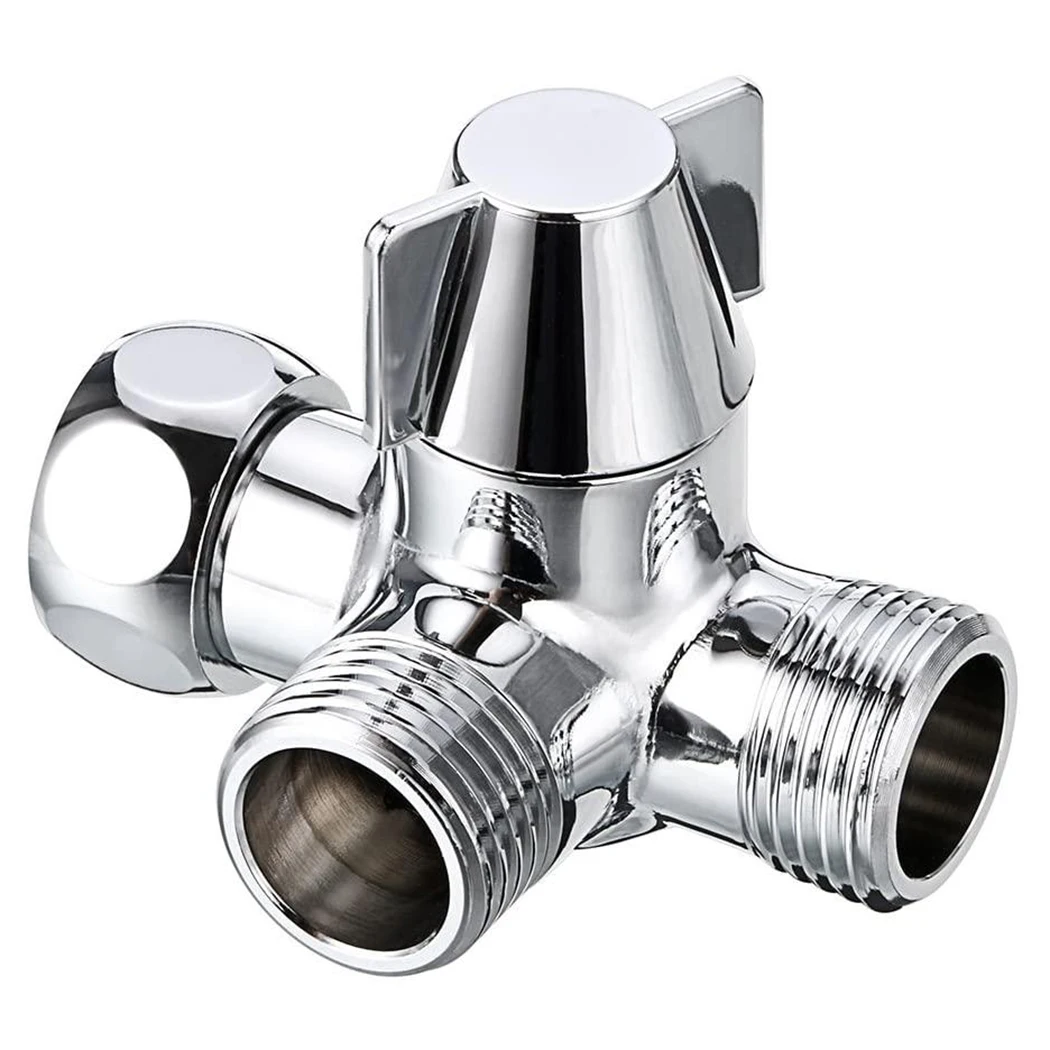 Shower Hose Splitter Three-way Connector T-shaped Adapter Adjustable ...