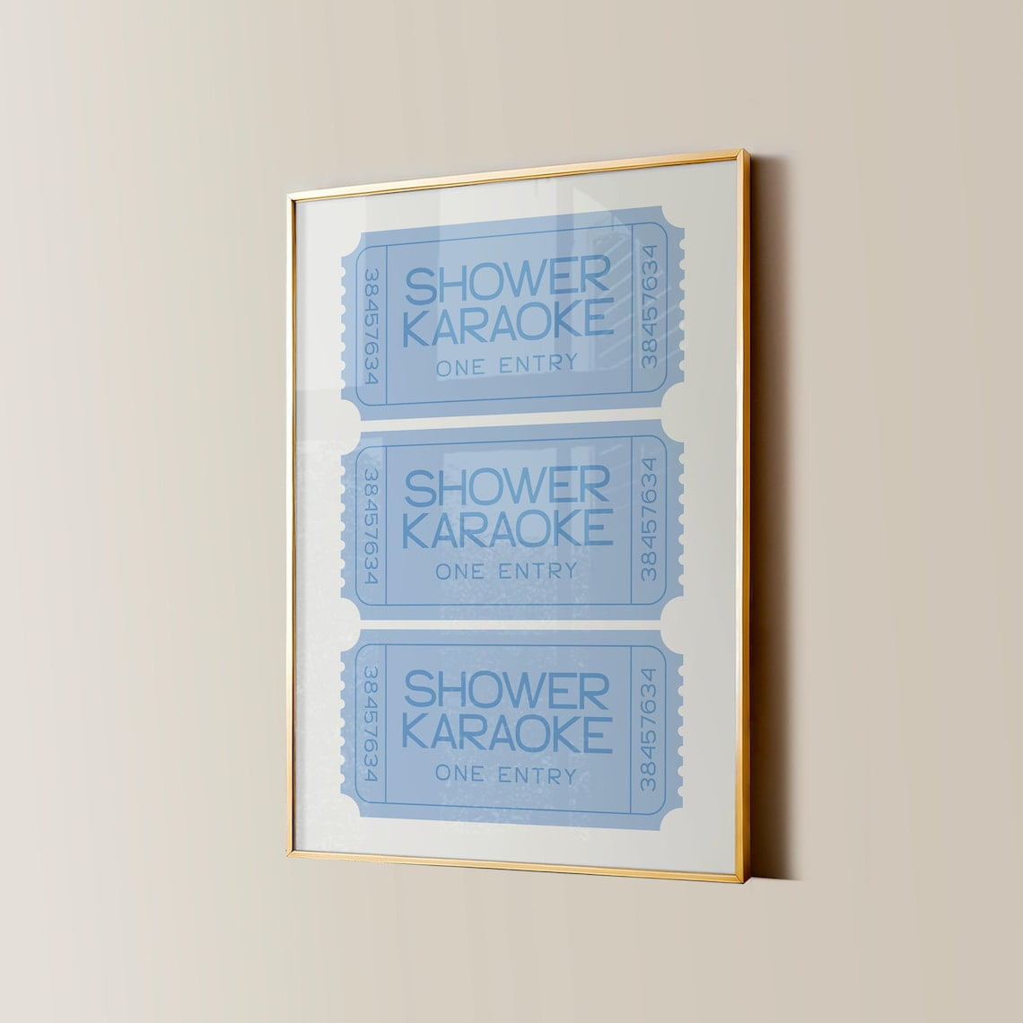 Shower Karaoke Ticket Print, Funny Bathroom Decor, Girly Preppy ...
