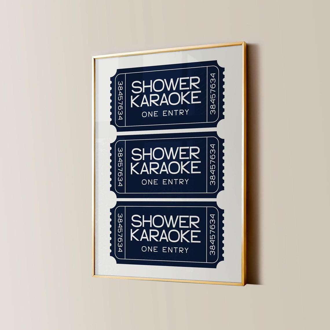Shower Karaoke Ticket Print, Funny Bathroom Decor, Girly Preppy ...