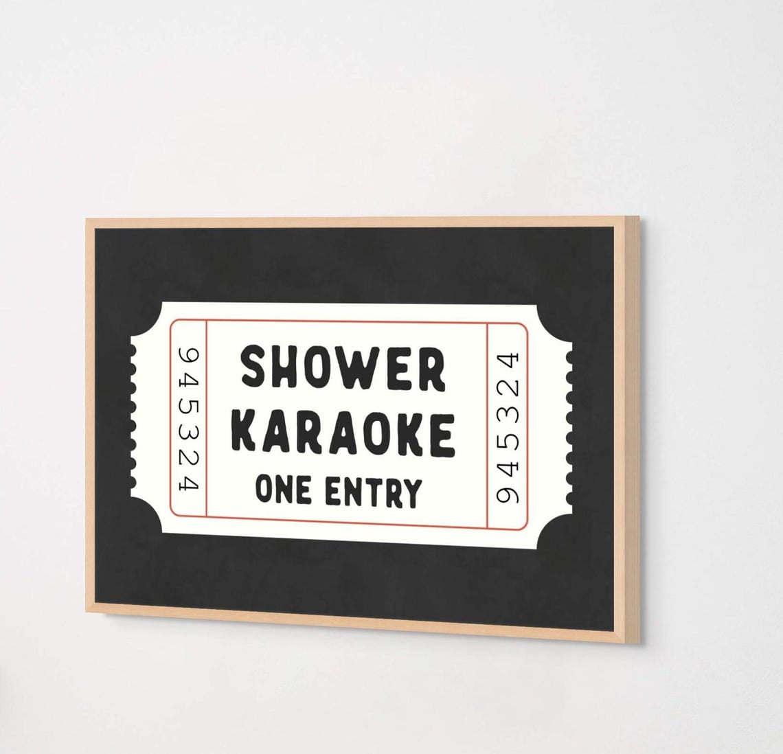 Shower Karaoke Ticket Wall Art Bathroom Wall Decor Home Decor, 16x24 ...