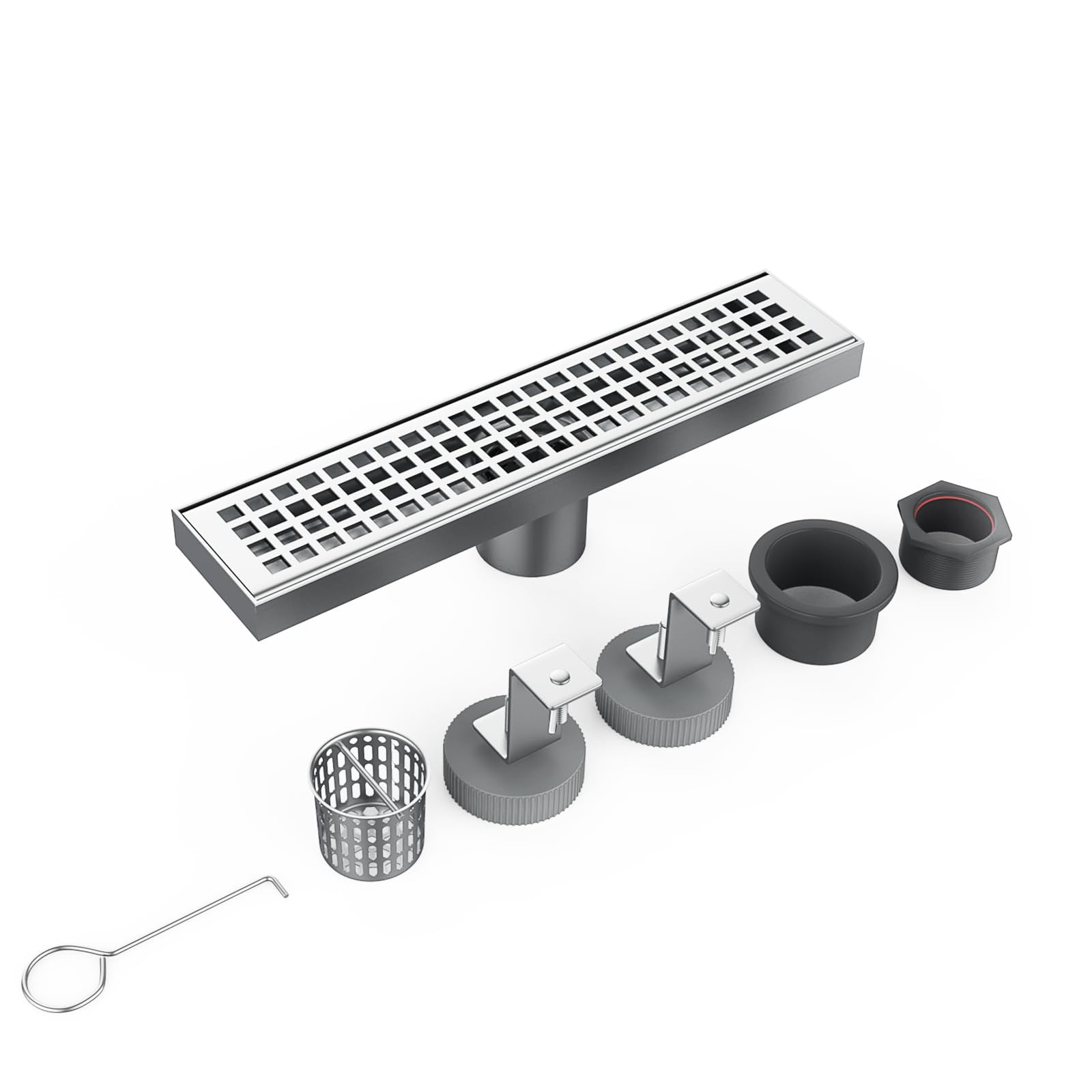 Shower Linear Brushed Drain Rectangular Floor Drain with Quadrato ...