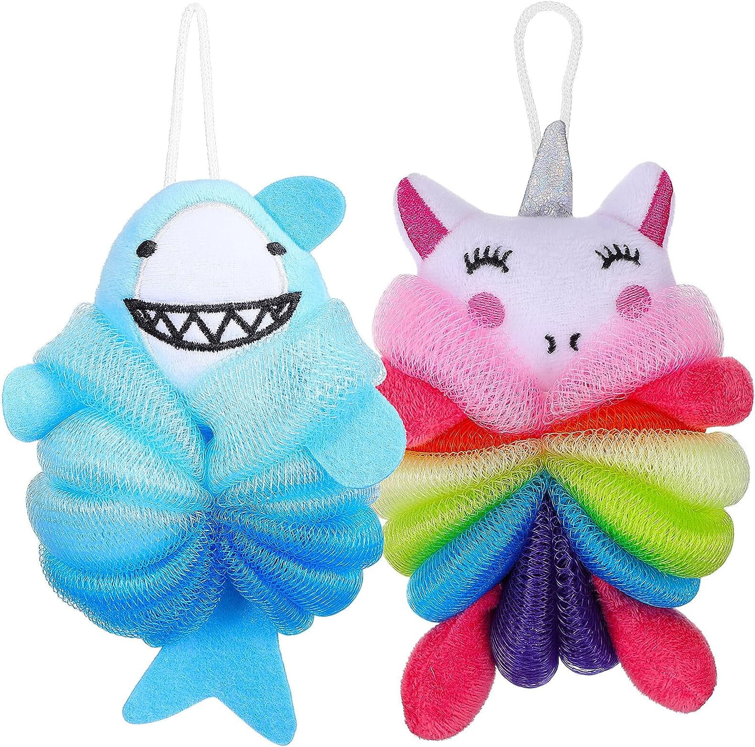 Shower Loofah 2Pcs Animal Bath Loofahs Kids Bath Sponges Cartoon ...