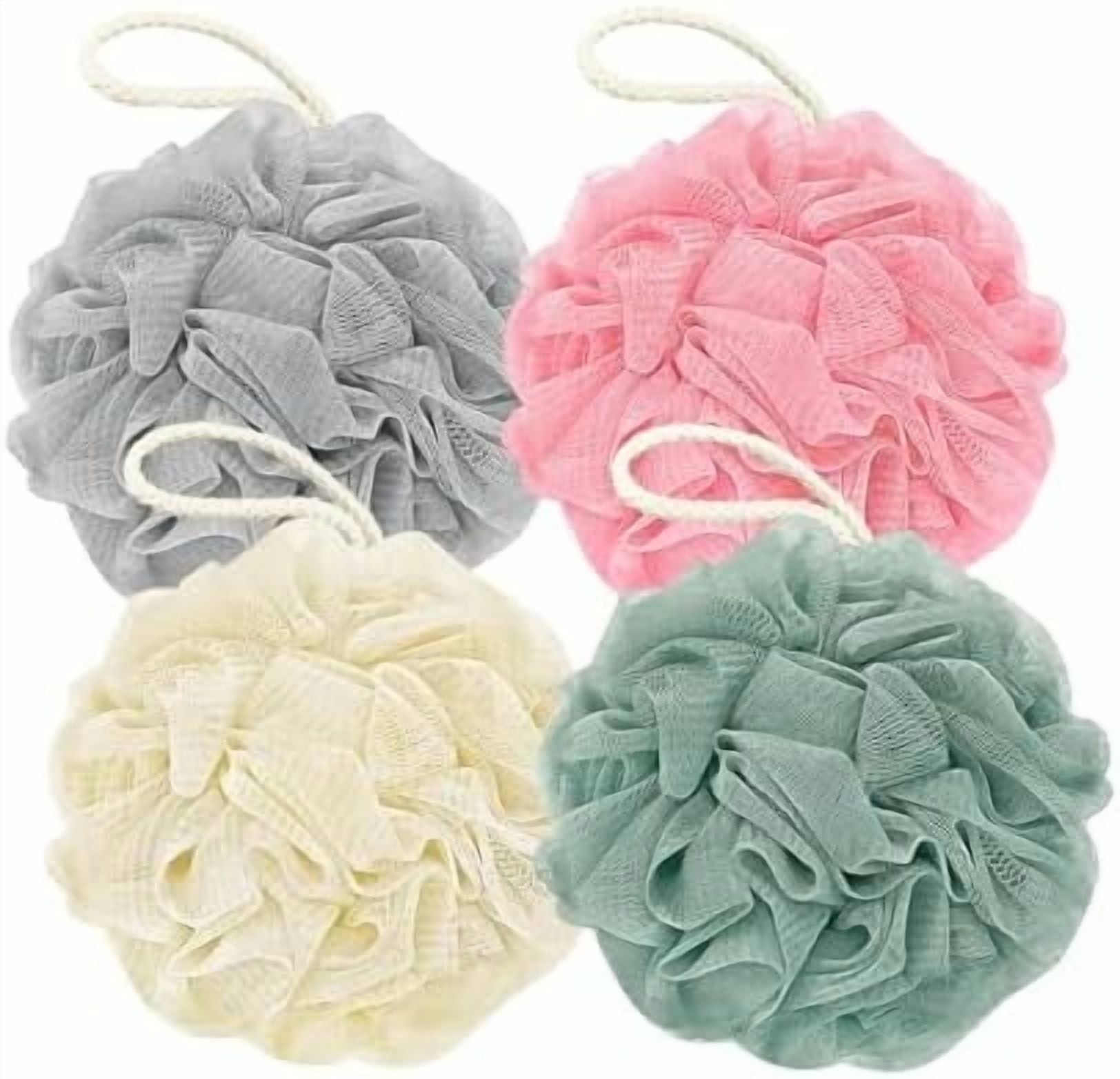 Shower Loofah Bath Sponge, 60G Loofah Exfoliating Body Scrubber, 4 ...