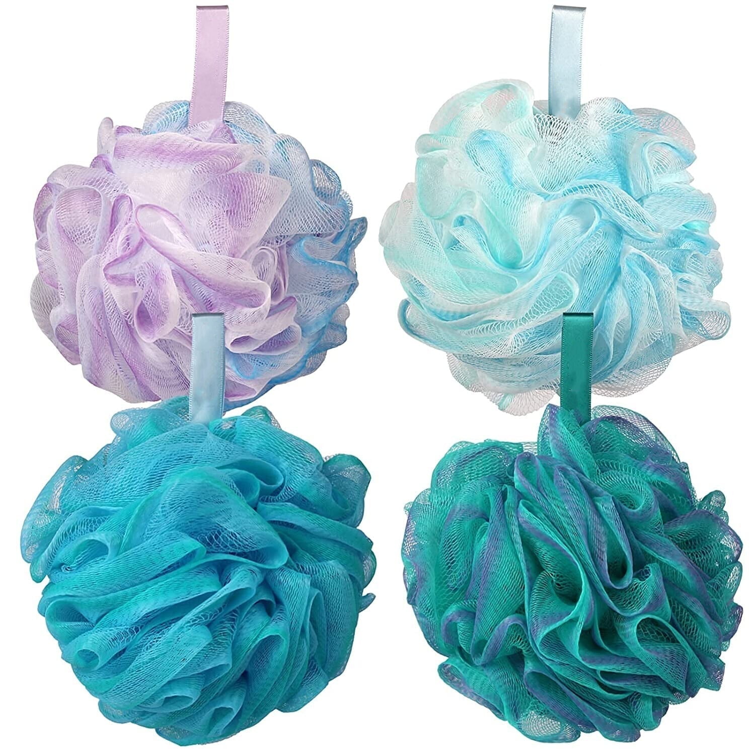 Walmart's Large Loofah Bath Sponge 4 Pack - 75g Mesh Puff, Exfoliating ...