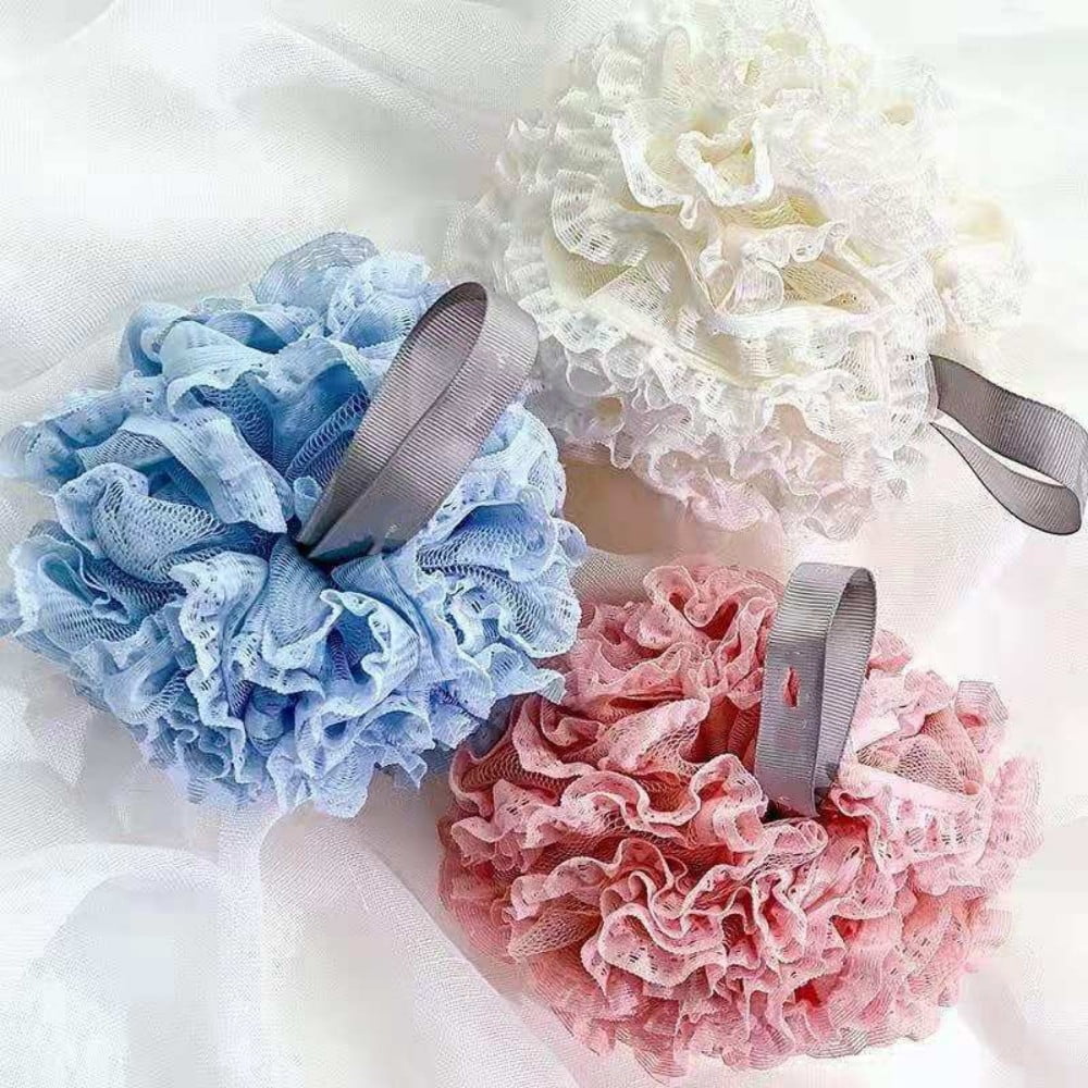 Shower Loofah Bath Sponge, TRIANU 3 Pack Large Soft Nylon Mesh Puff for ...