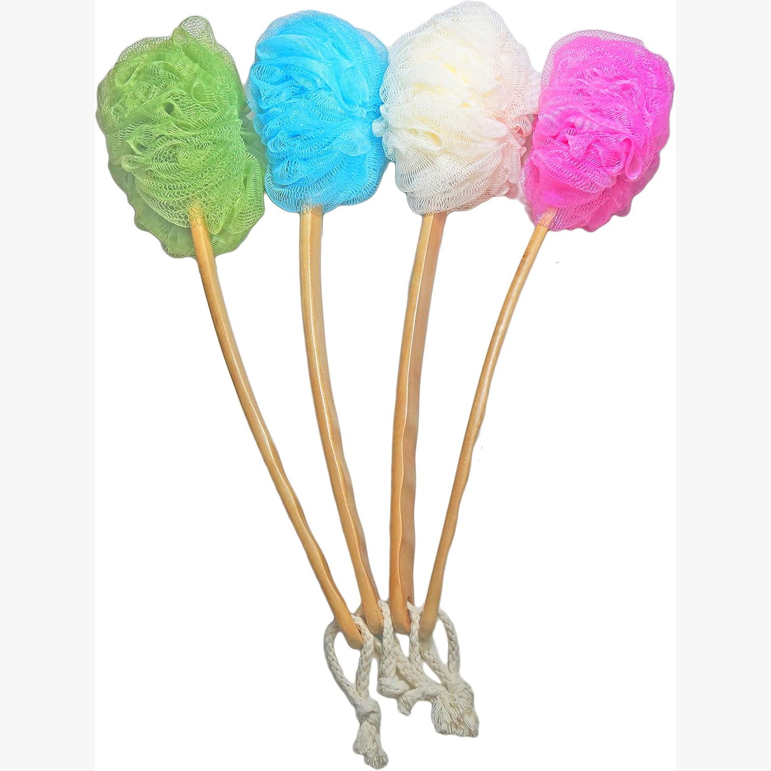 Shower Loofah Body & Back Scrubber - Exfoliating Loofah Bath Brush On a ...