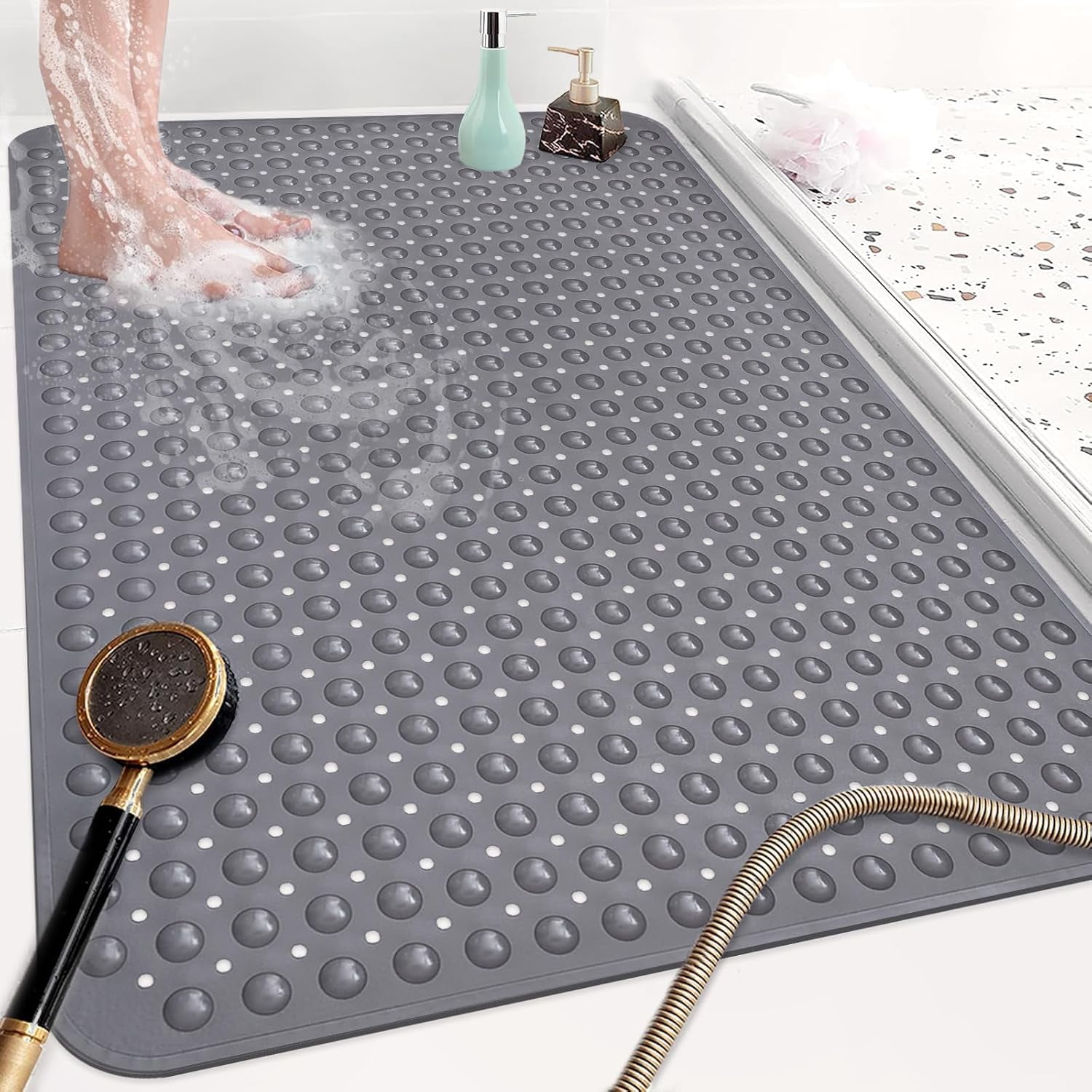 Shower Mat Non Slip: 47.2 x 31.5 Inch Extra Large TPE Shower Mats for ...