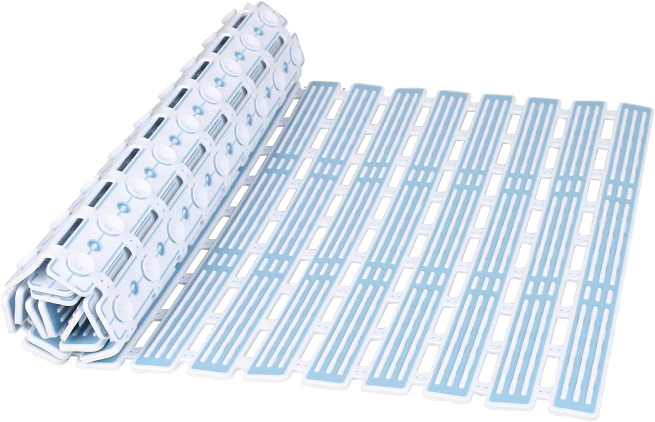 Shower Mat Non Slip Anti Mould-90 x 40 cm Extra Long Blue Bathtub Mats ...