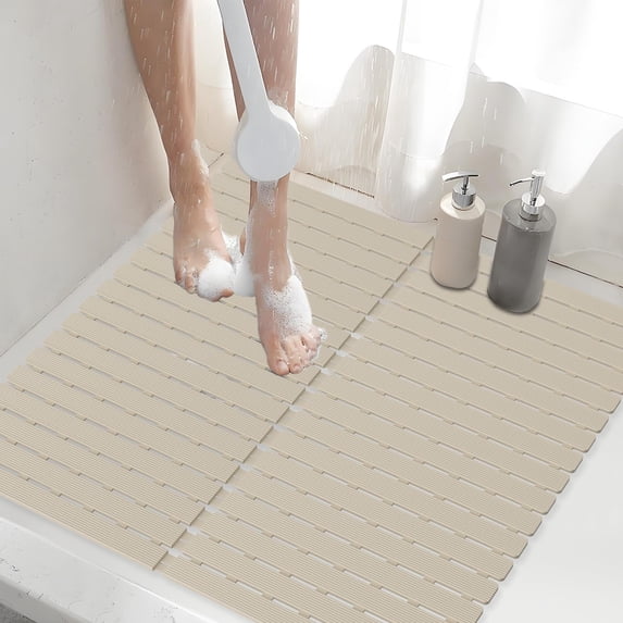 Shower Mat Non-Slip Bath Mat for Tub and Shower Stall,200+ Suction Cups ...