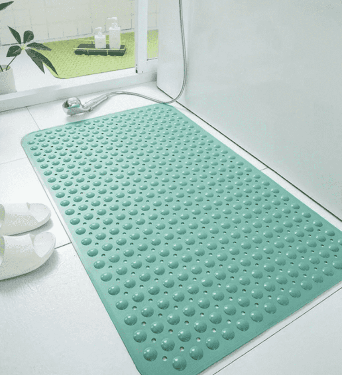 Shower Mat TPE Non Slip Shower Mat, Inside Shower Mat with Drain Holes ...