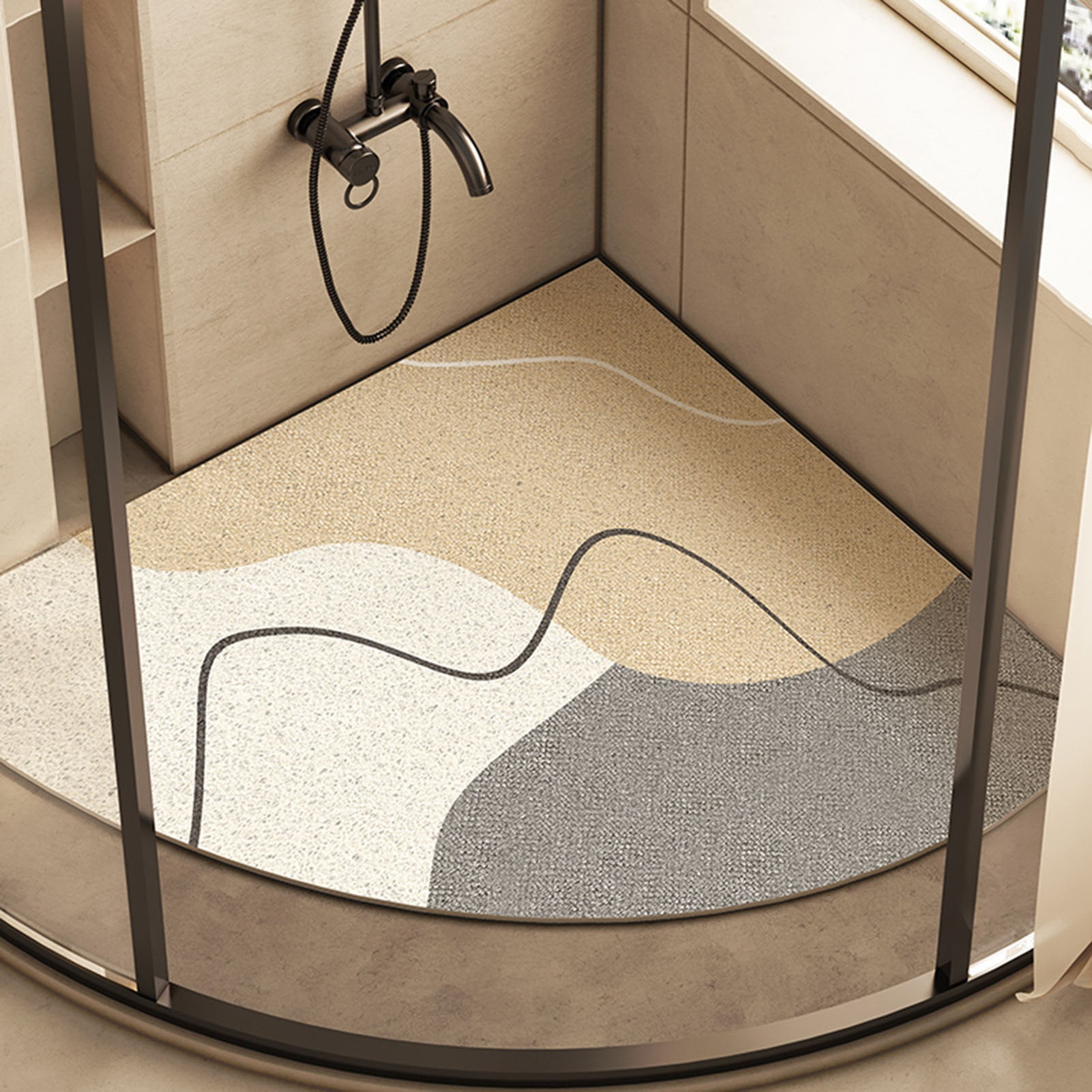 Shower Mats for Inside Shower,Corner Shower Bath Mat ,Non Slip Anti ...