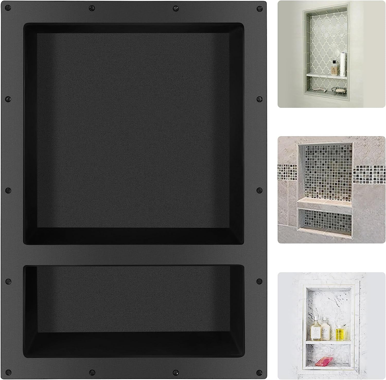 Shower Niche, 17" x 25" x 3.8" Tile Ready Recessed Shower Shelf for ...