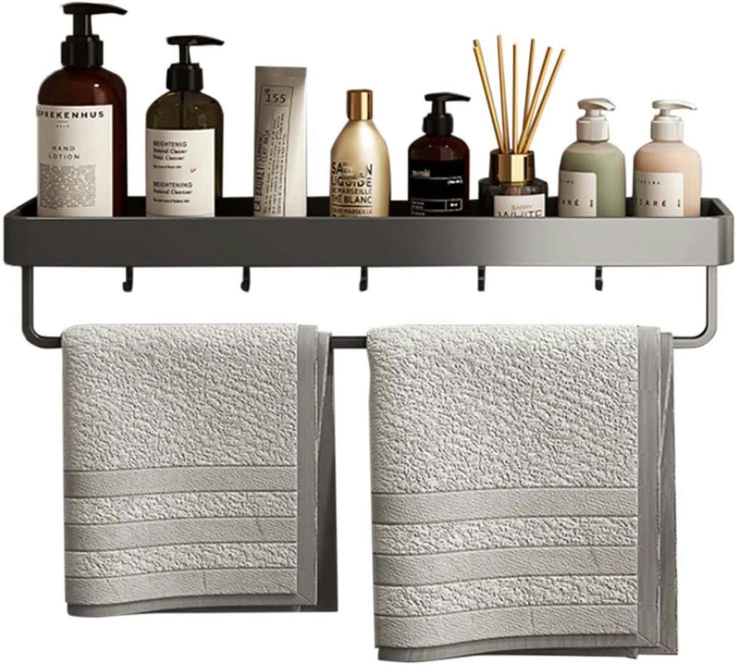 Shower Organizer Shower Caddy with Towel Rack Shower Rack Self Adhesive ...