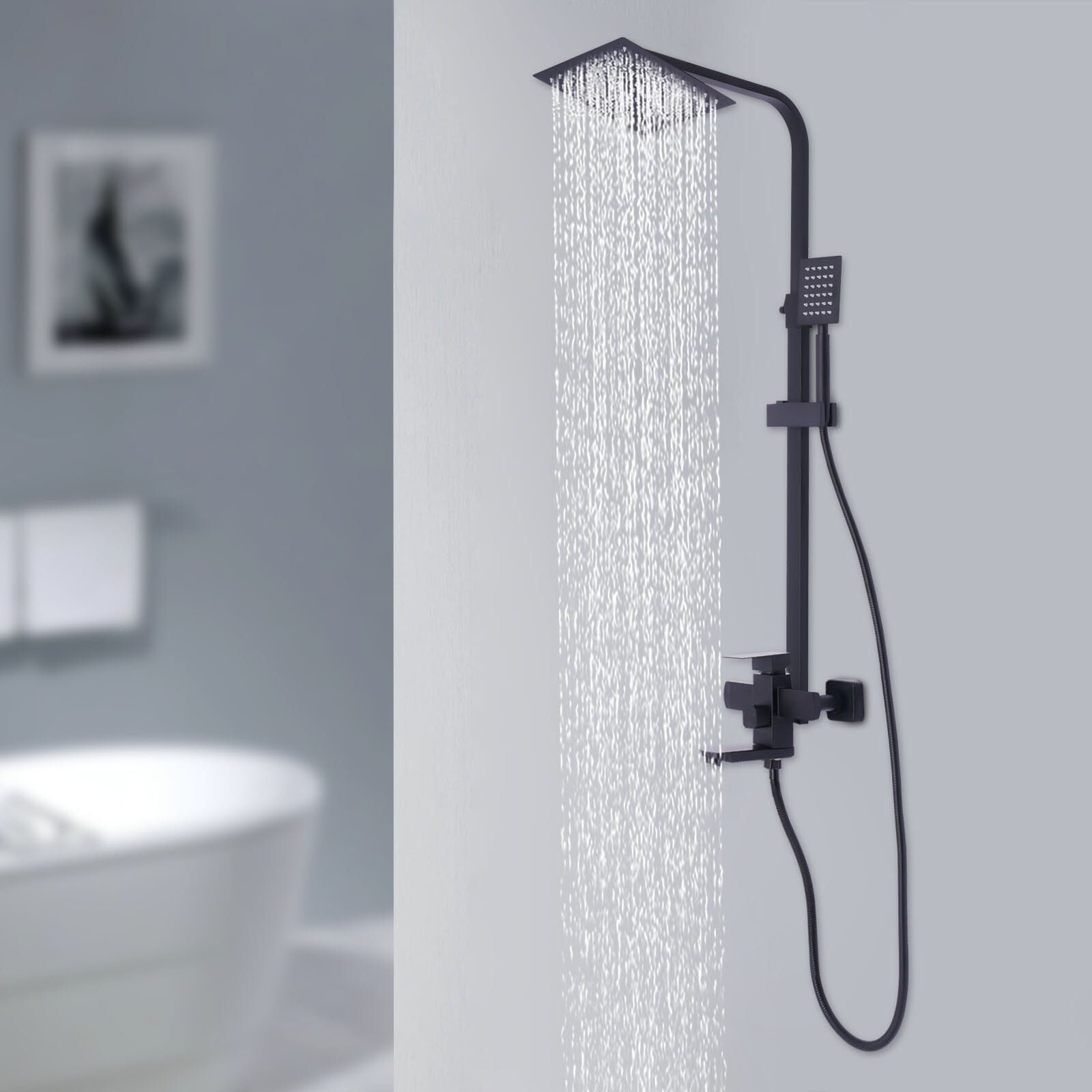 Shower Panel Tower Massage System Rain & Waterfall Jets Faucet ...