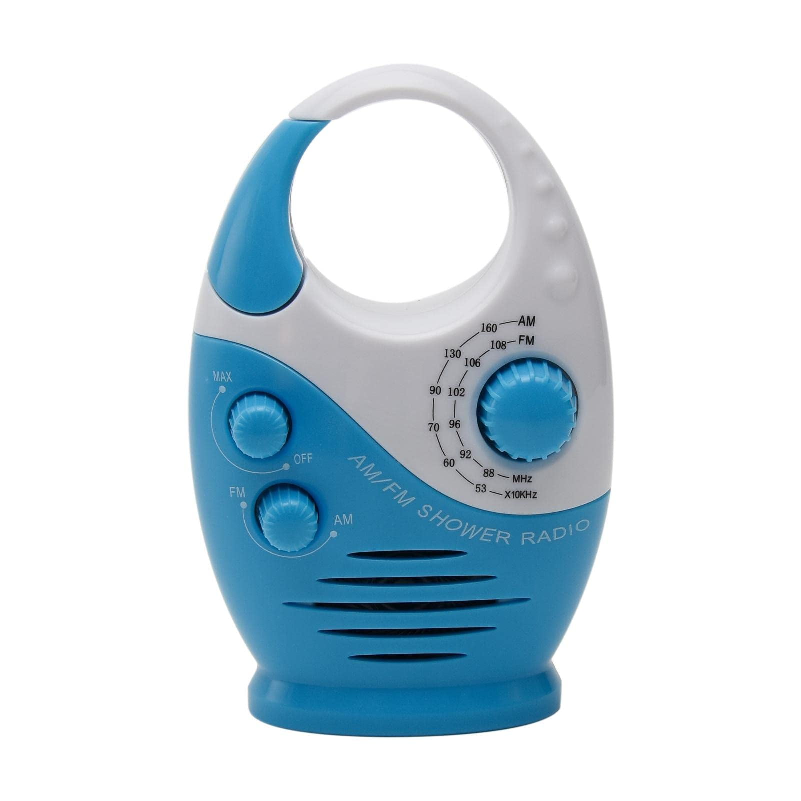 Shower Radio, AM/FM Button Bathroom Radio with Top Handle, Waterproof ...