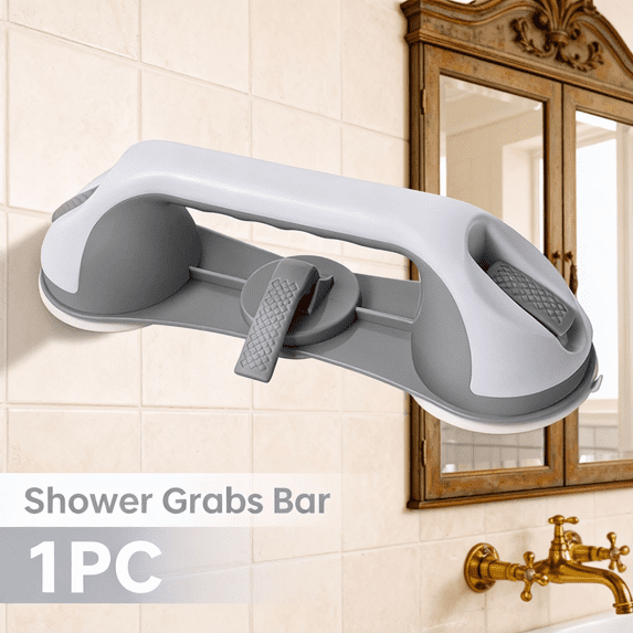 Shower Safety Grab Bar for Elderly - Suction Cup Handle with Ergonomic ...