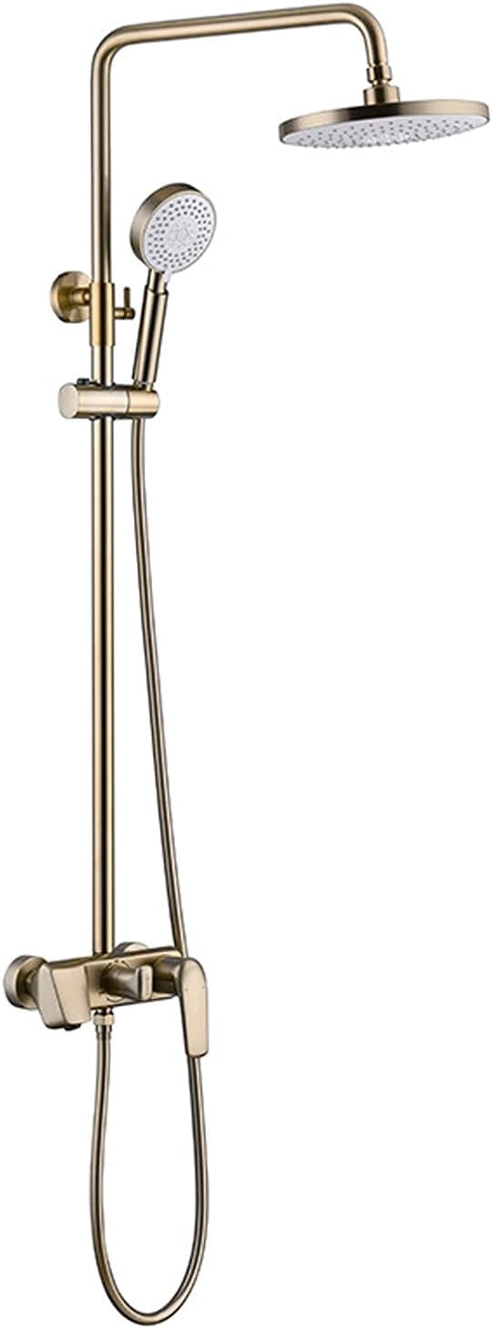Shower Set with Bath Filler, Brass Shower System Wall Mount Shower ...