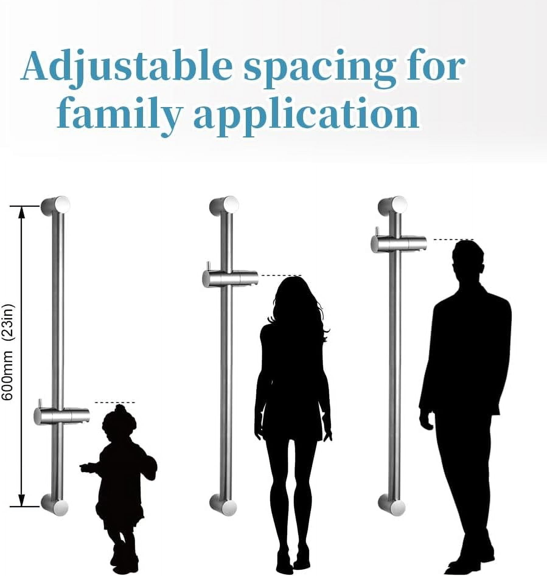 Shower Slide Bar Combo, Adjustable 23 in Slide Bar with 6-Mode High ...