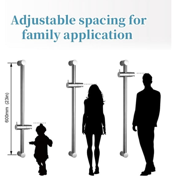 Shower Slide Bar Combo, Adjustable 23 in Slide Bar with 6-Mode High ...