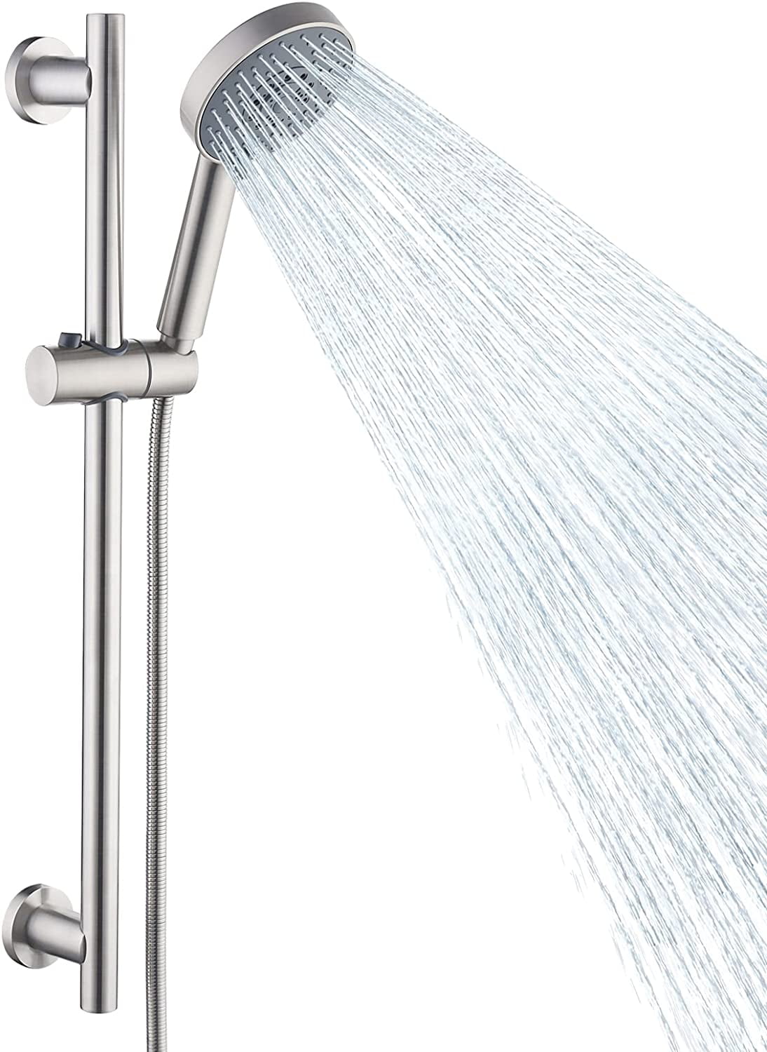 Shower Slide Bar Handheld Shower Head with Hose, 5-Function Hand Shower with Wall Mount Slide ...