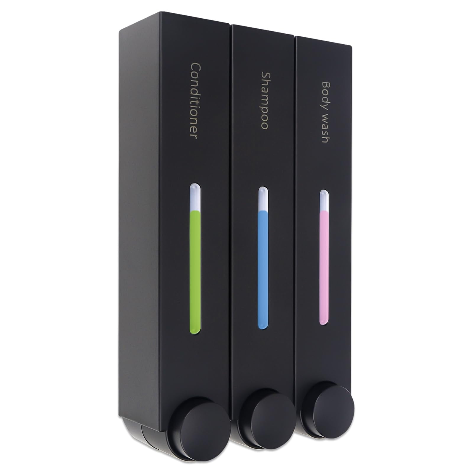 Shower Soap Dispenser, 3-Chamber 420ml Wall Mounted Shower Shampoo Conditioner Dispenserr with ...