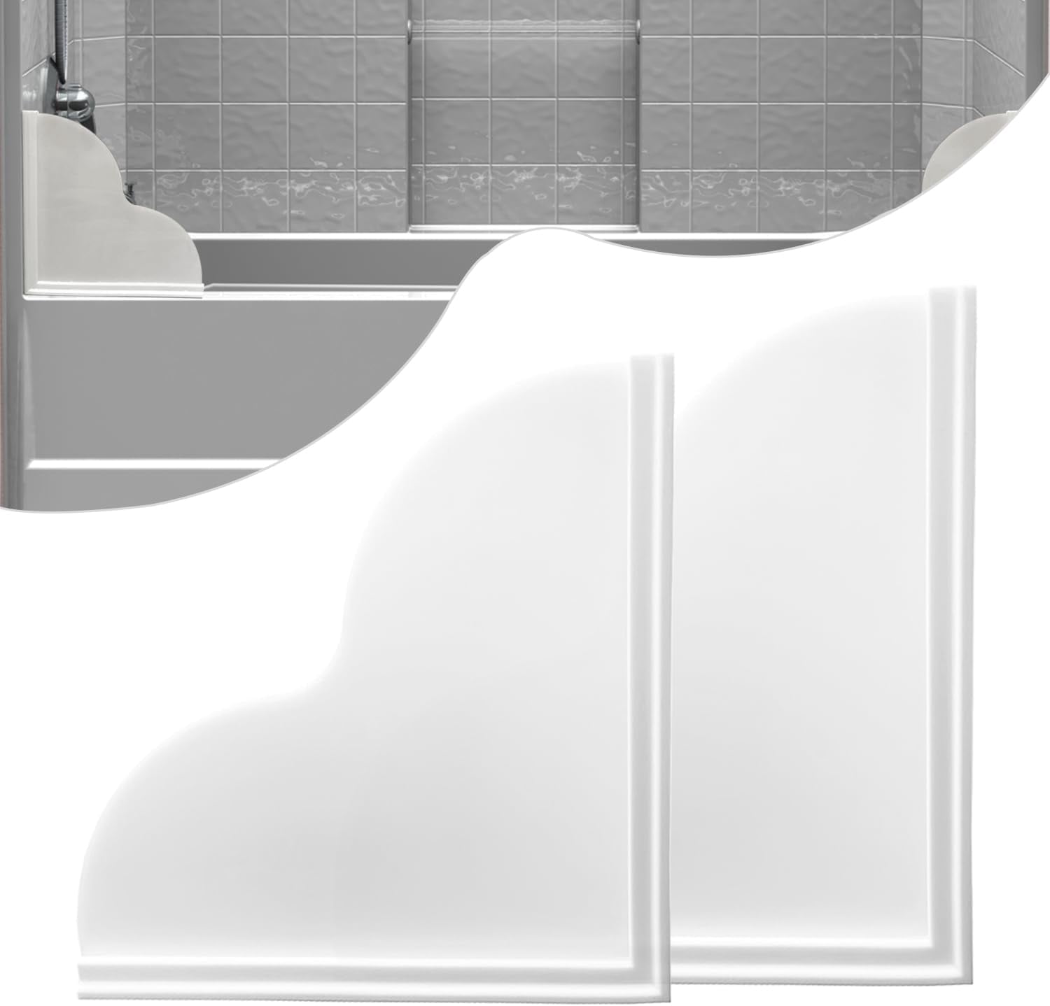 Shower Splash Guard, 2pcs Tub Water Splash Guard with Self-Adhesive ...