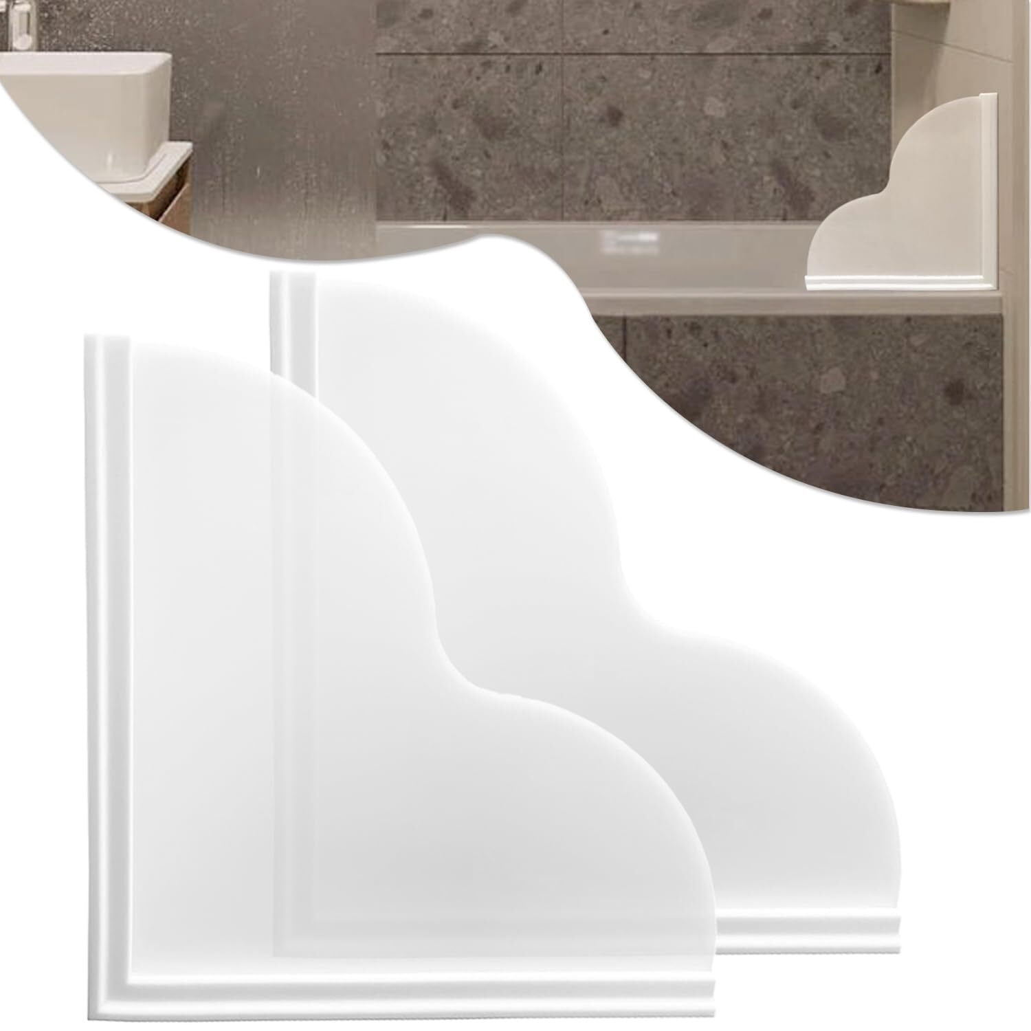 Shower Splash Guard, Bathtub Corner Splash Guard Kit Bathroom Water ...