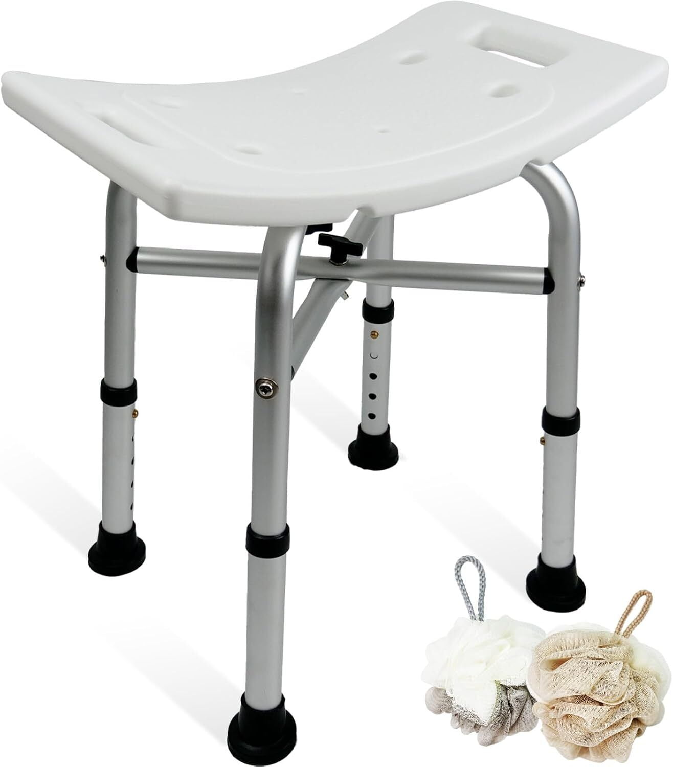 Shower Stool 350lbs Bath Seat Chair, Tool-Free with Two Sponges(Shower ...