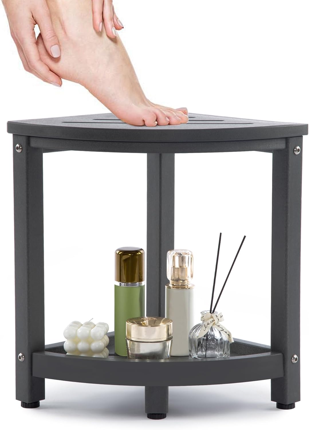 Shower Stool for Inside Shower, Corner Shower Bench Seat, Waterproof ...