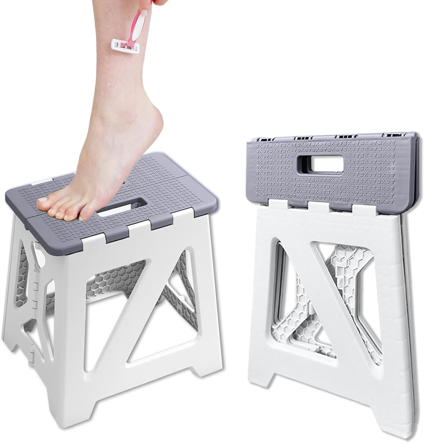 Shower Stool for Shaving Legs, 1 Pack Foot Rest Folding Stool Step to ...