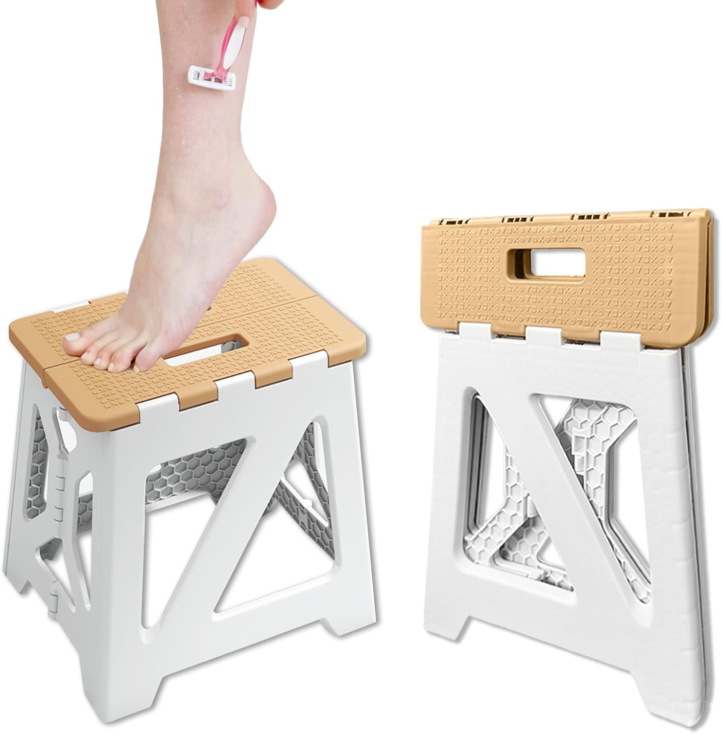 Shower Stool for Shaving Legs, 1 Pack Foot Rest Folding Stool Step to ...