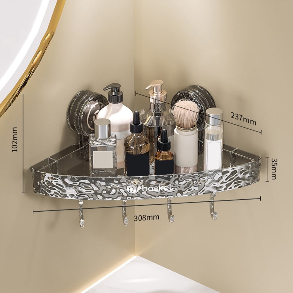 Shower Storage Rack Acrylic Shower Shelves Glacier Water Ripples Corner ...