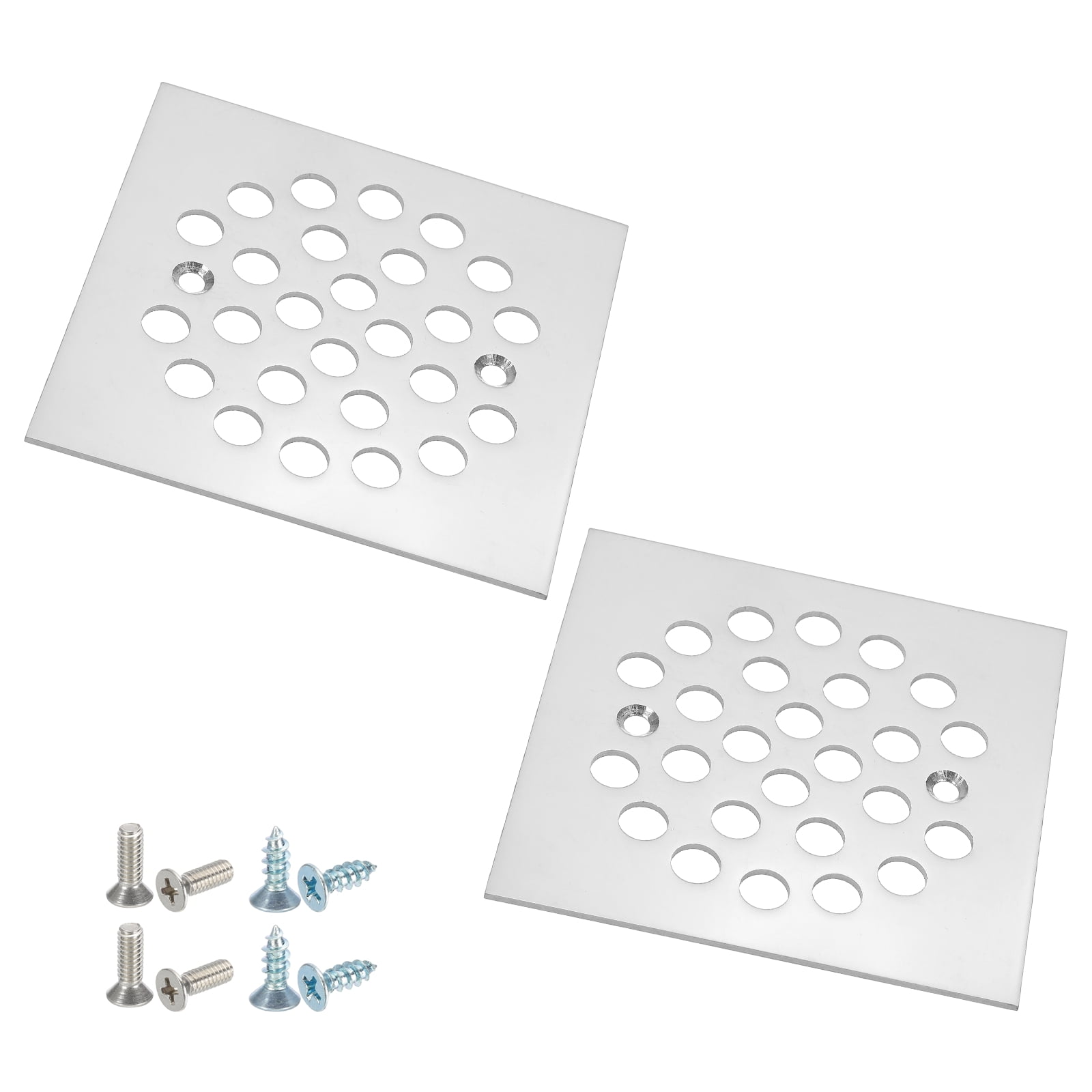 Shower Strainer Drain Trim Set 4-1/4", 2 Pcs 304 Stainless Steel Square ...