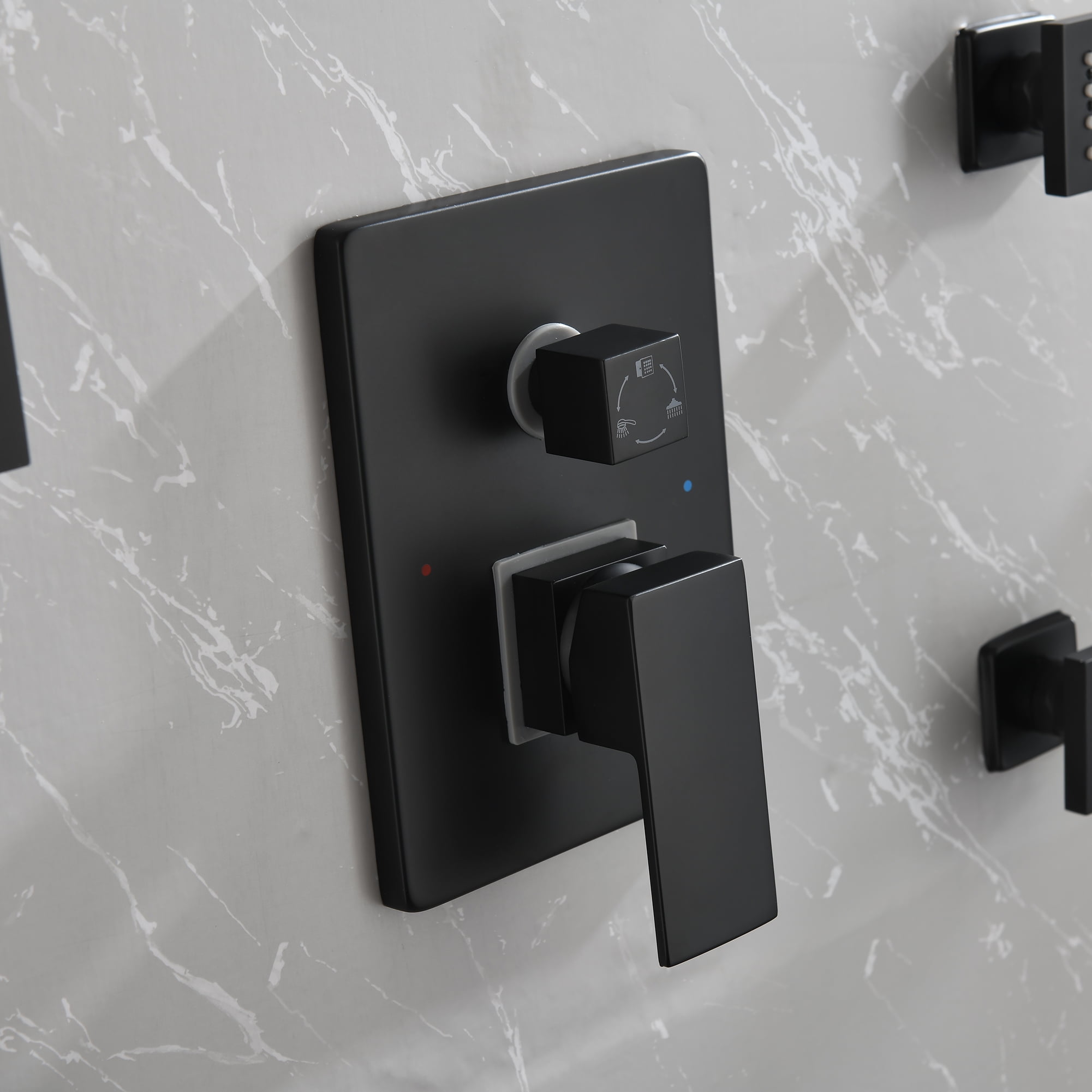 Shower System, 10-Inch Matte Black Full Body Shower System with Body ...