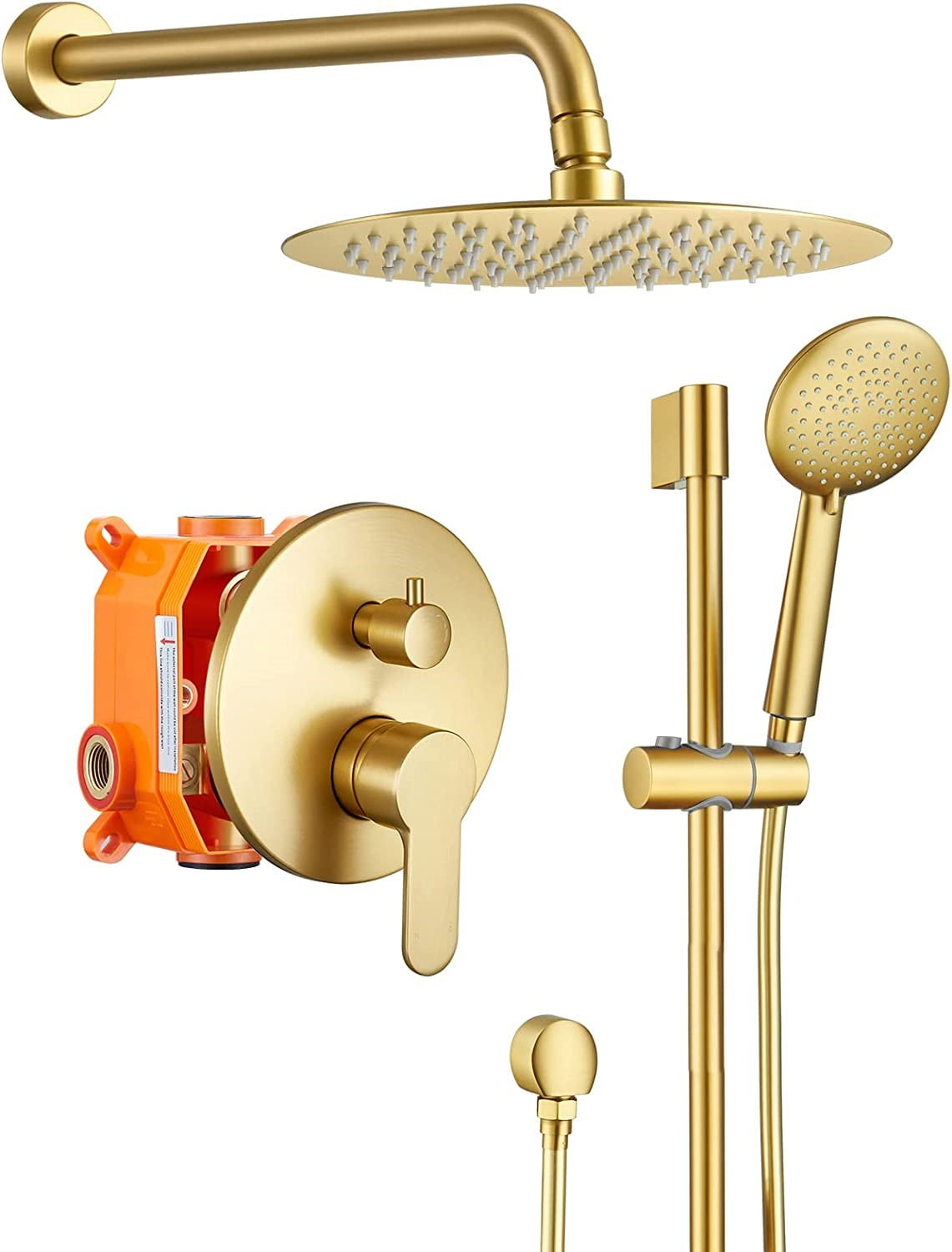 Shower System,10" Rain Shower Head with 5-Setting Handheld Shower ...