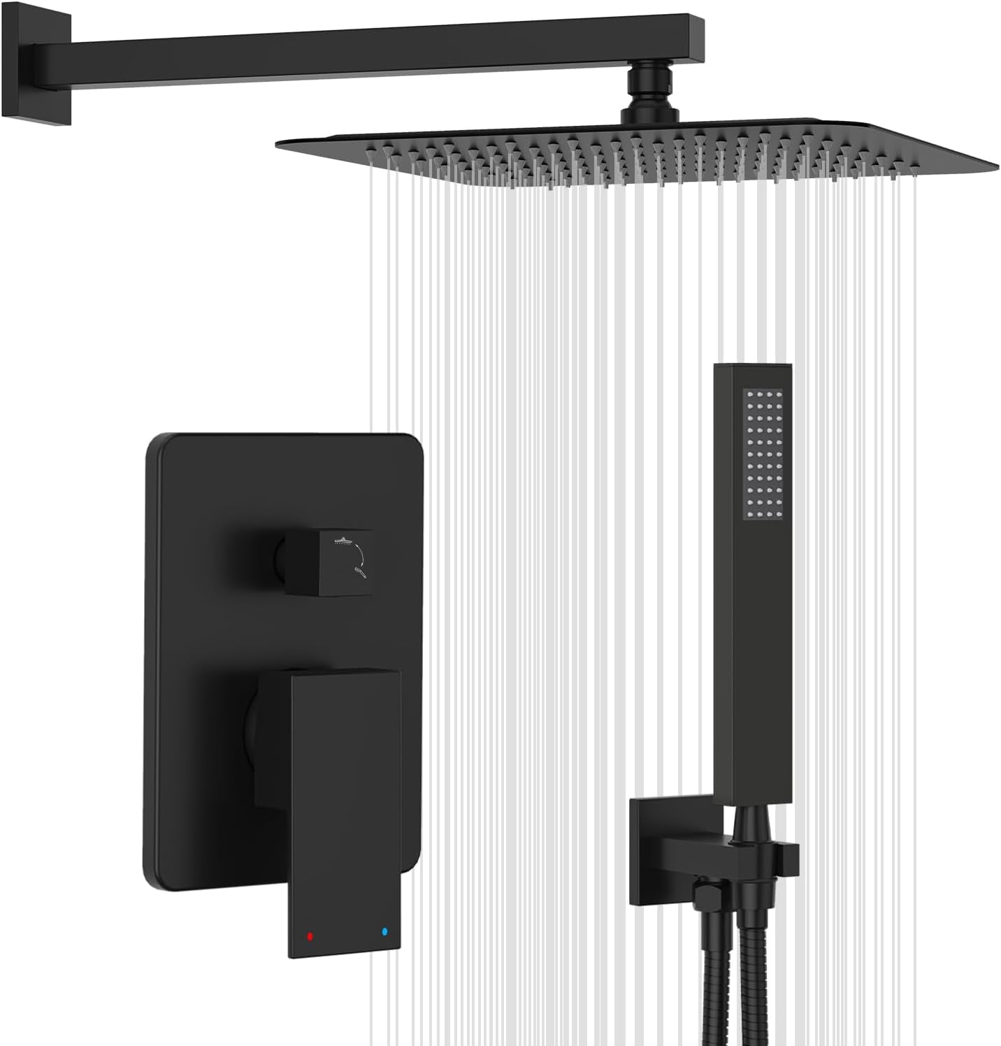 Shower System Rainfall Shower Faucet Set Complete -Pressure Stainless ...