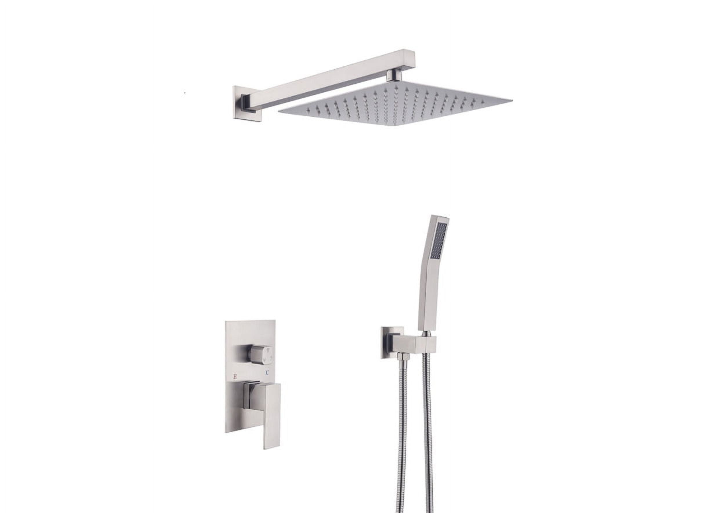Shower System Set with 12 Inch Square Luxury Rain Mixer Shower ...