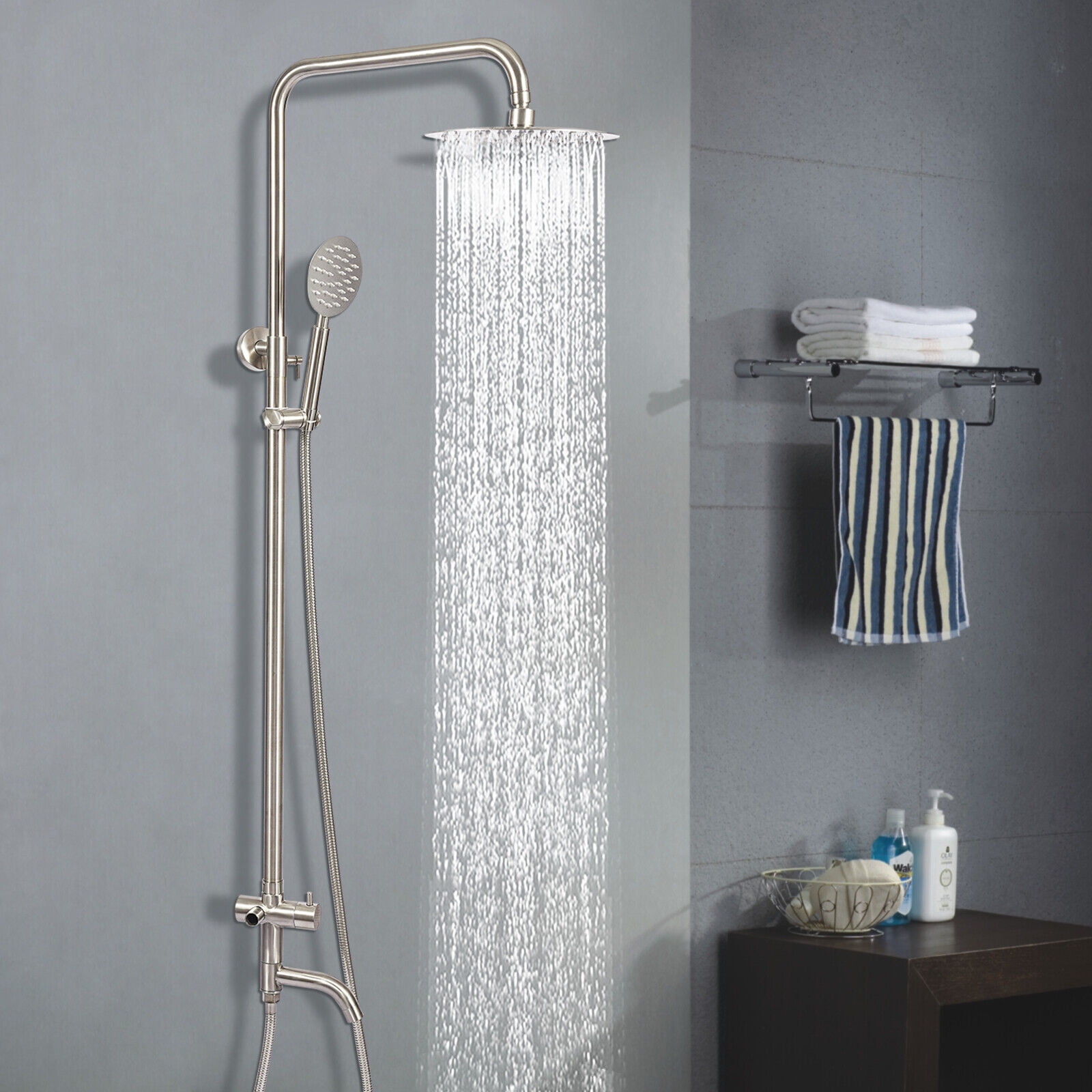 Shower System Set Spray Paint Shower Faucet Rainfall Spout Round Head ...