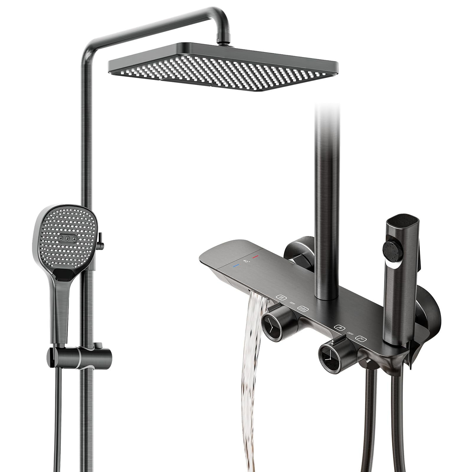 Shower System Thermostatic 4 Function Rotary Controller Wall Mounted ...