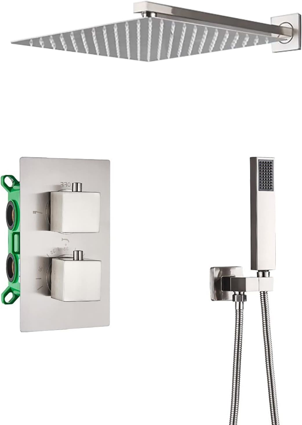 Shower System Thermostatic, Shower Faucet Set Concealed Rain Shower ...