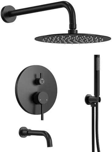 Shower System with Tub Spout: Shower Faucet Set Complete, 3-Function ...
