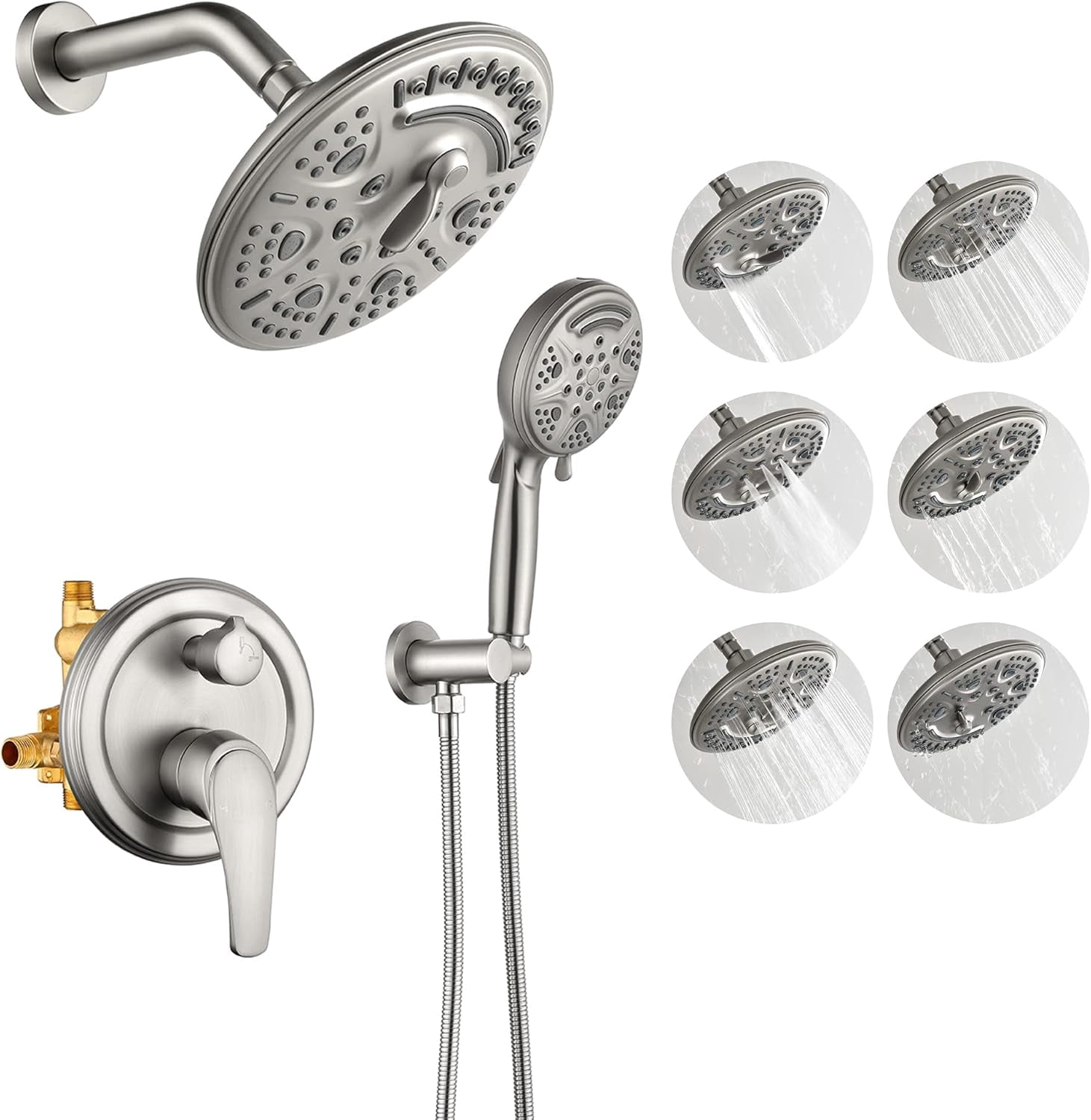 Shower System with Valve and Trim Bathroom Shower Faucets Sets Complete ...