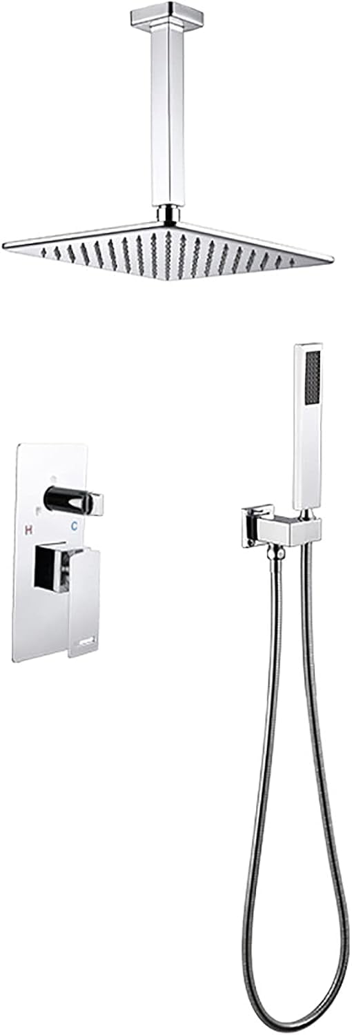 Shower System with 10" Square Rainfall Shower Head System with Handheld ...