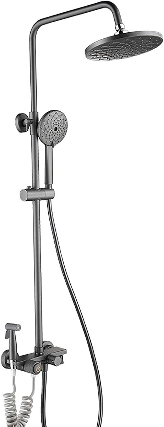 Shower System with 8 Inch Rain Shower Head, Gray Shower Combo Set Wall ...