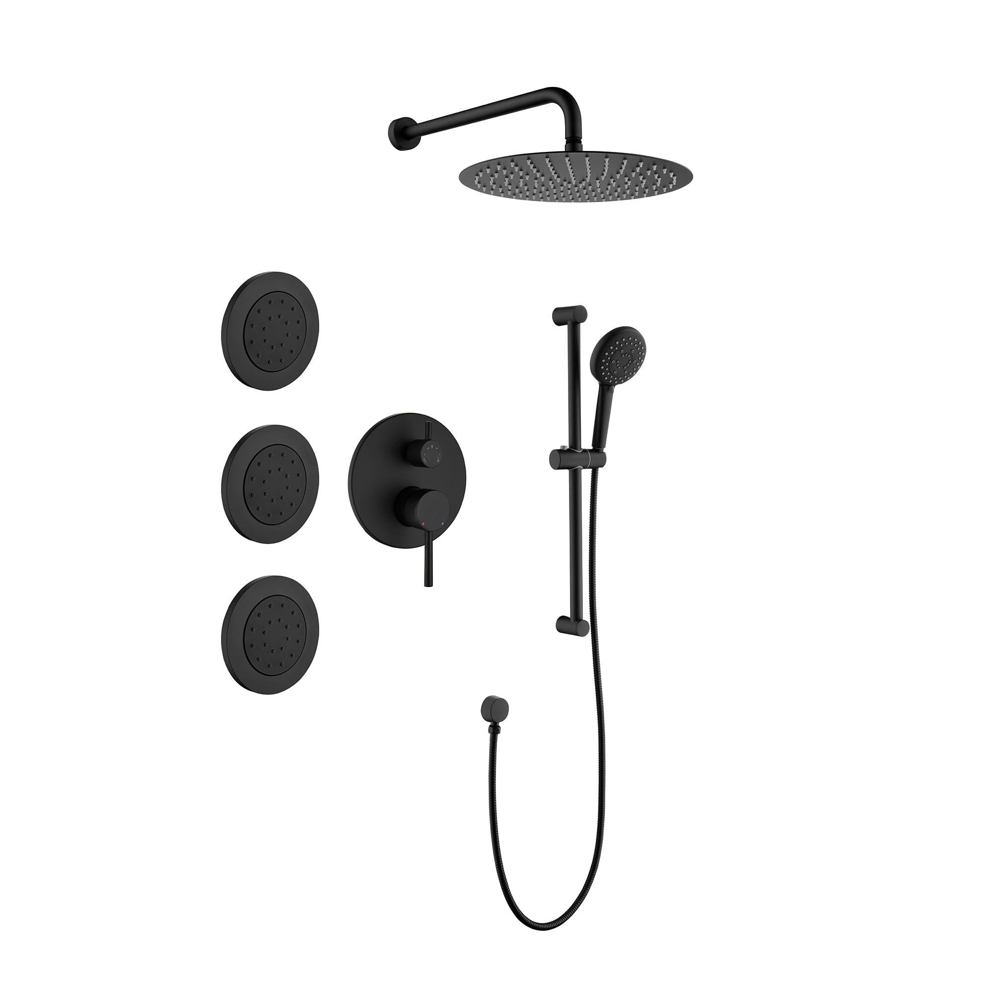Shower System with Shower Head, Hand Shower, Slide Bar, Bodysprays ...